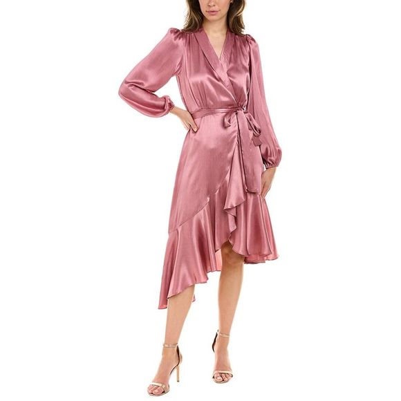 Maison Tara | Dresses | Maison Tara Womens Satin Midi Dress Red | Poshmark